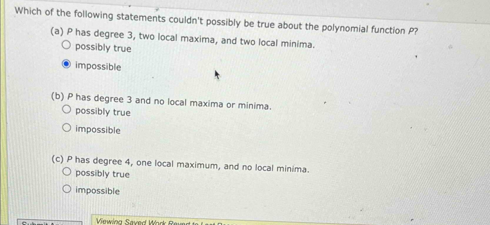 Solved Which of the following statements couldn't possibly | Chegg.com