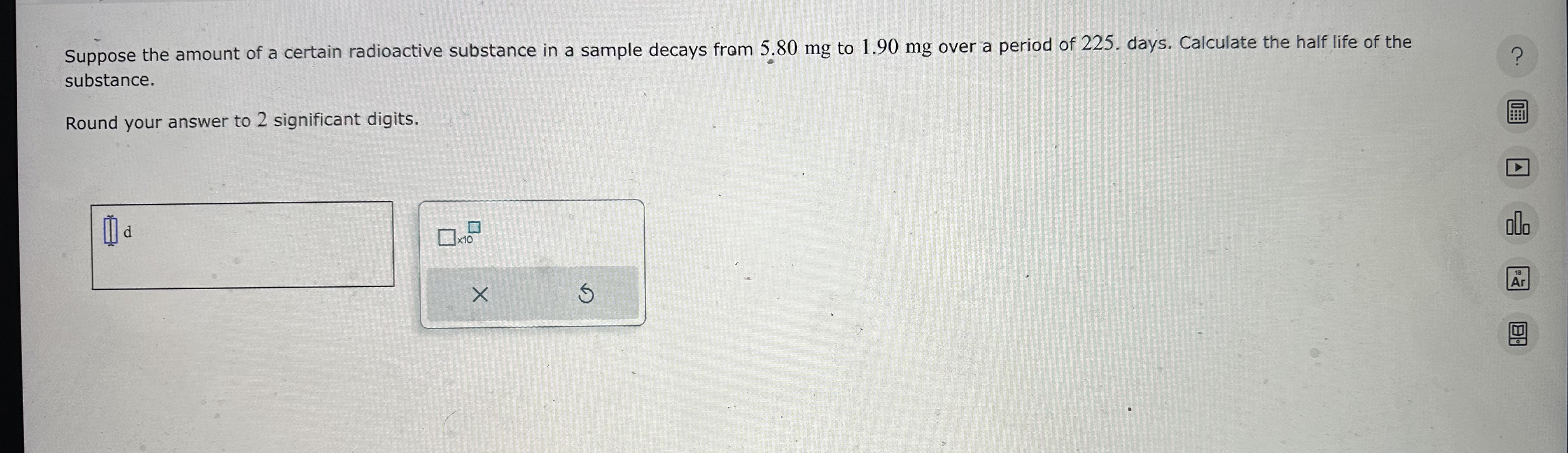 Solved Suppose the amount of a certain radioactive substance | Chegg.com