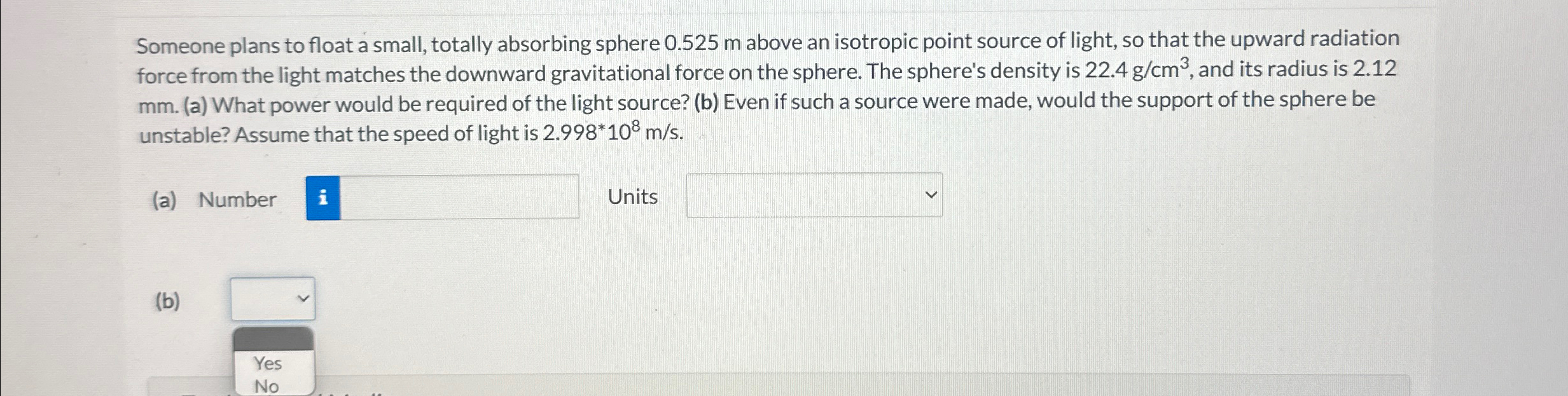 Solved Someone plans to float a small, totally absorbing | Chegg.com
