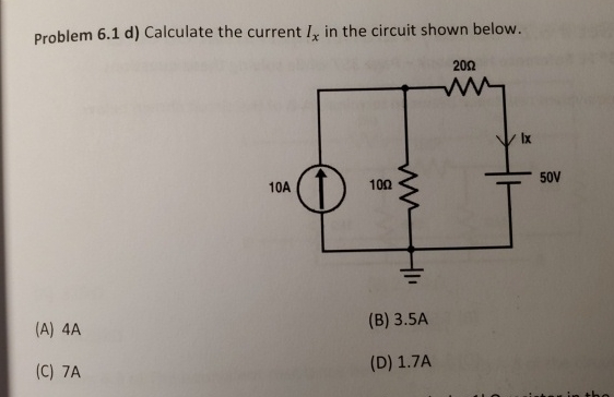Solved Problem 6.1d ﻿Calculate the current Ix ﻿in the | Chegg.com