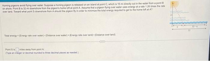 Solved Homing pigoons twoid fying over water. Suppose a | Chegg.com