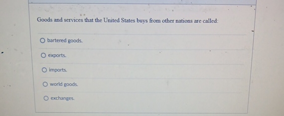 Solved Goods and services that the United States buys from | Chegg.com