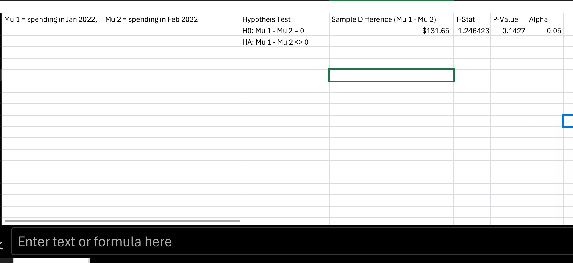 Solved Given the information below, P value is > ﻿Alpha so | Chegg.com