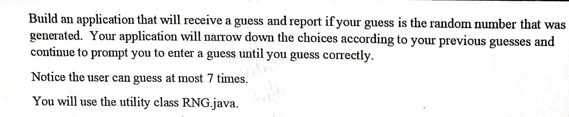 Solved Build an application that will receive a guess and | Chegg.com