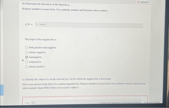 Solved Let g(t)=t−sin(t). (a) Plot the graph of g.(b) | Chegg.com