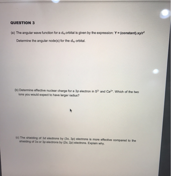 Solved Question 3 A The Angular Wave Function For A Day