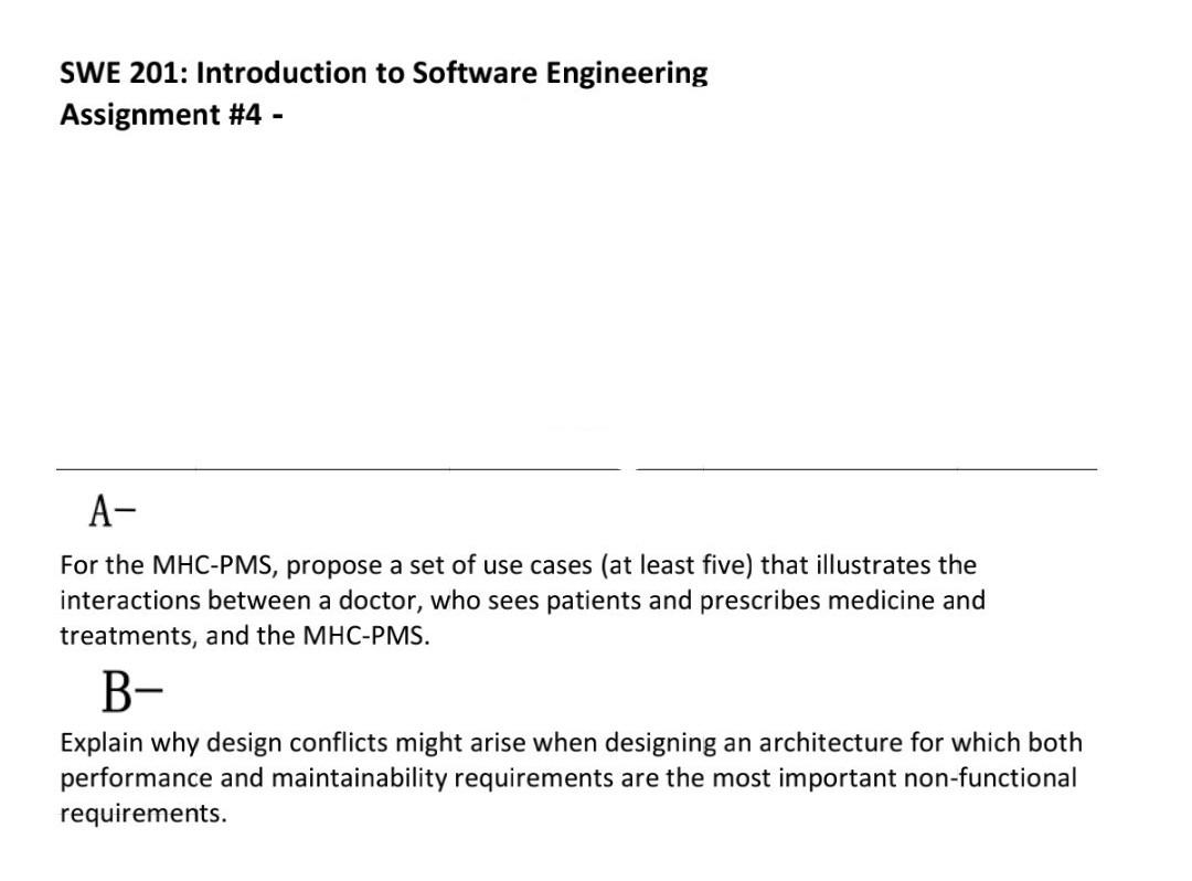 Solved SWE 201: Introduction to Software Engineering | Chegg.com