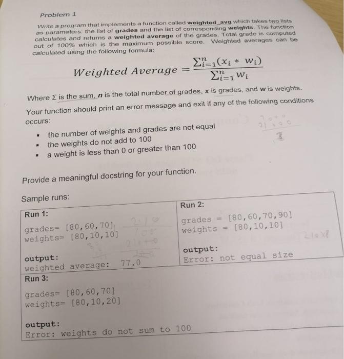 Solved Problem 1 Write a program that implements a function | Chegg.com