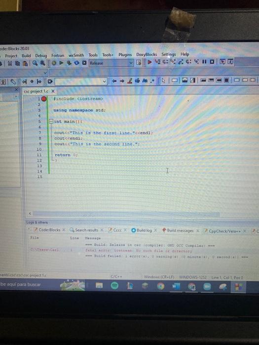 Solved im trying to do this homework on code blocks 20.03 | Chegg.com