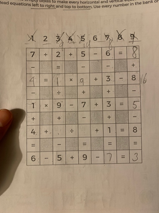 Solved fill in the empty boxes to make every horizontal and | Chegg.com