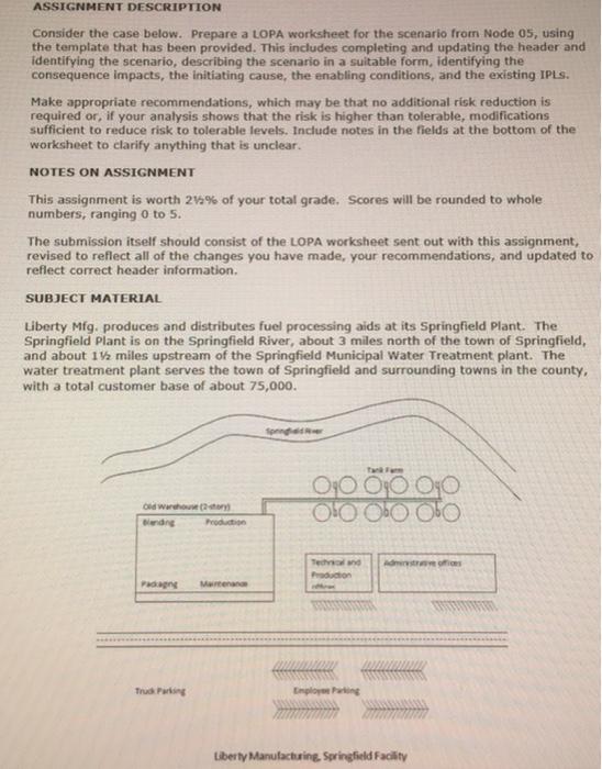 Solved Consider the case below. Prepare a LOPA worksheet for | Chegg.com