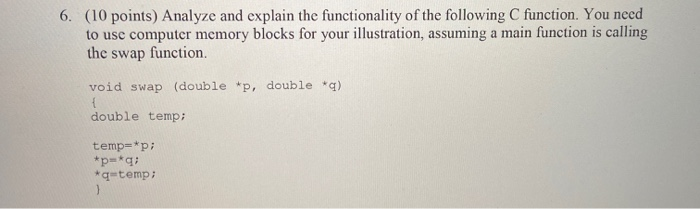 Solved 6. (10 points) Analyze and explain the functionality | Chegg.com