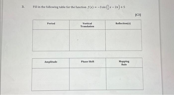 Solved GRADE 12 math show all work plesse what the mapping | Chegg.com
