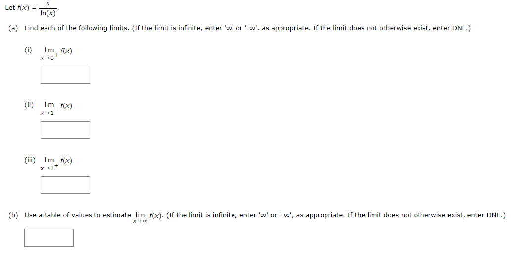 Solved Let f(x)=xln(x).(a) ﻿Find each of the following | Chegg.com
