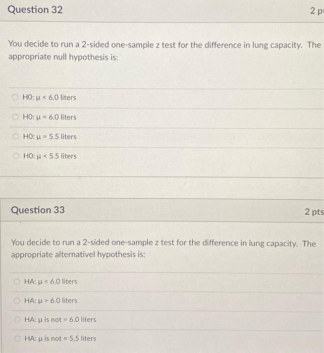Solved For questions 32-36: Use the following information to | Chegg.com