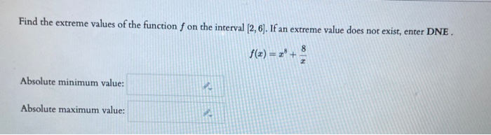 Solved Find the extreme values of the function f on the | Chegg.com