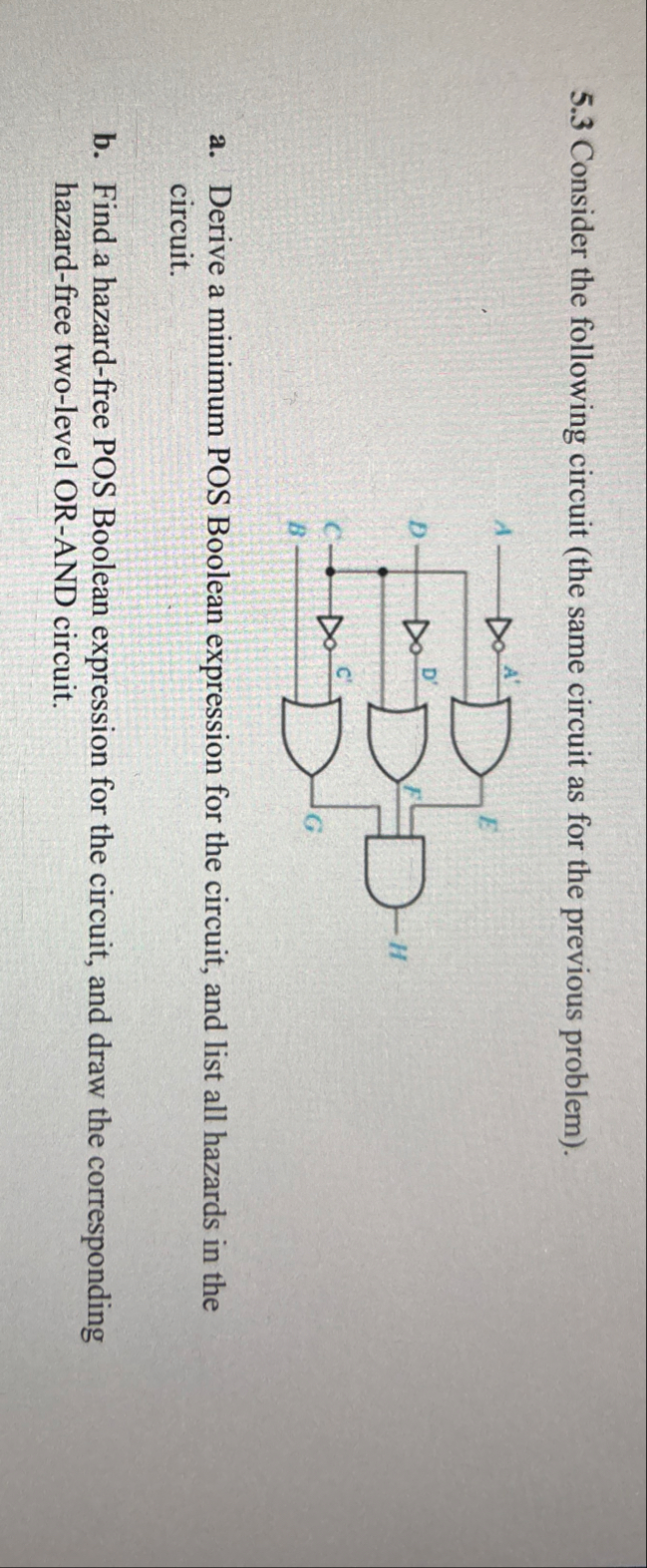 5.3 ﻿Consider the following circuit (the same circuit | Chegg.com