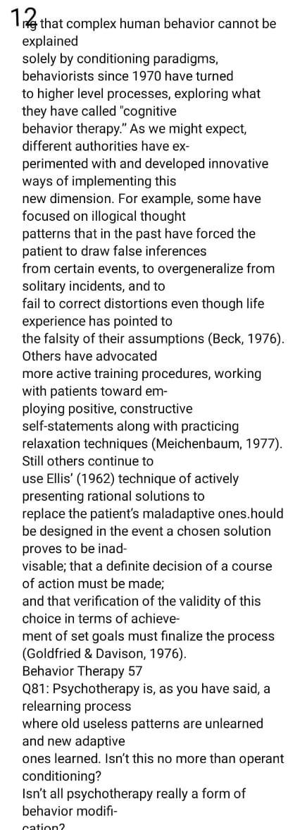 Solved 12g that complex human behavior cannot be explained | Chegg.com