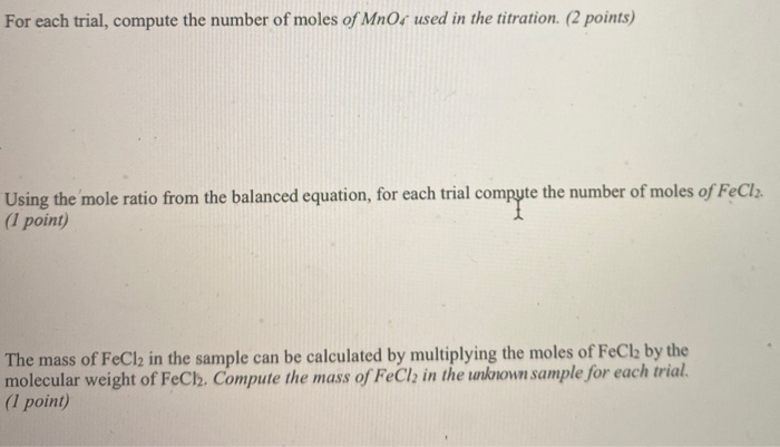 Solved The molecular weight of FeCl2 is 151.91 g/mol. | Chegg.com