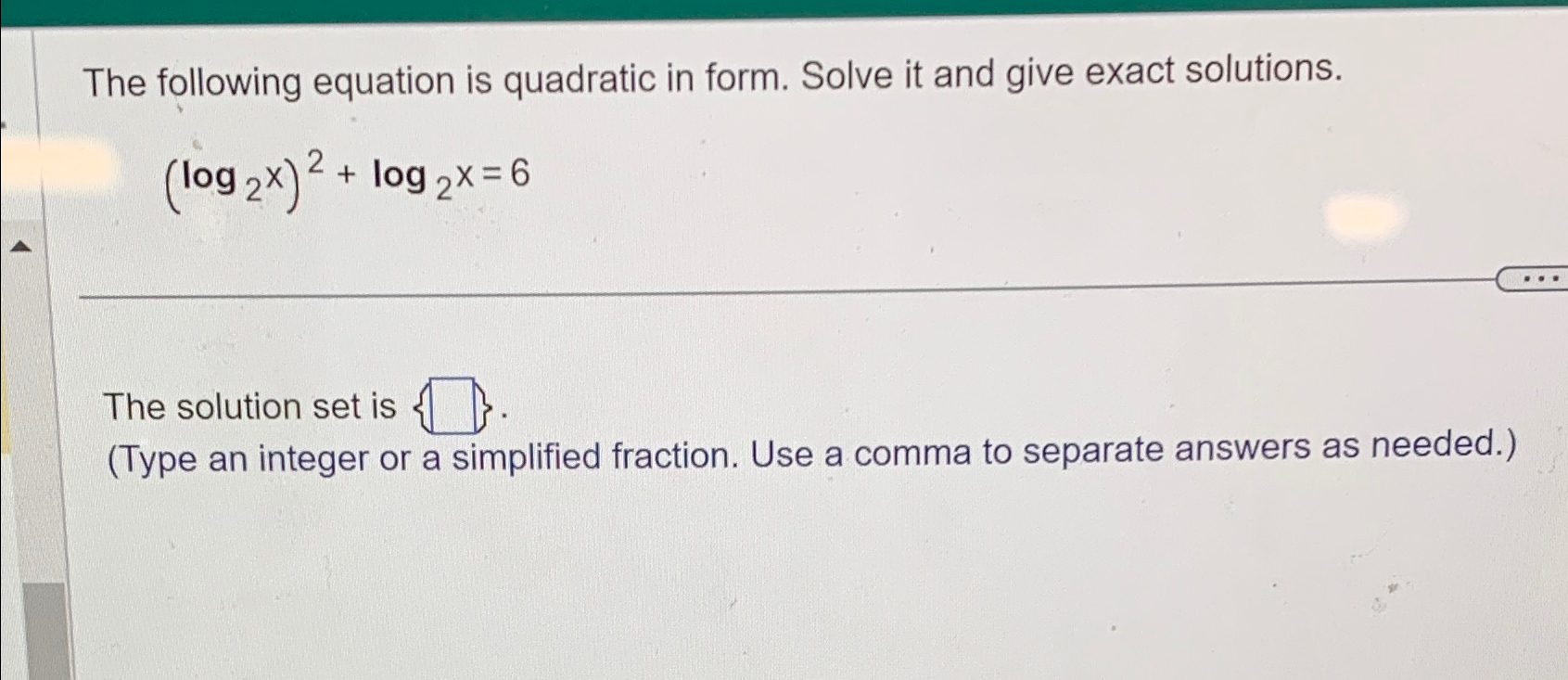 Solved The following equation is quadratic in form. Solve it | Chegg.com