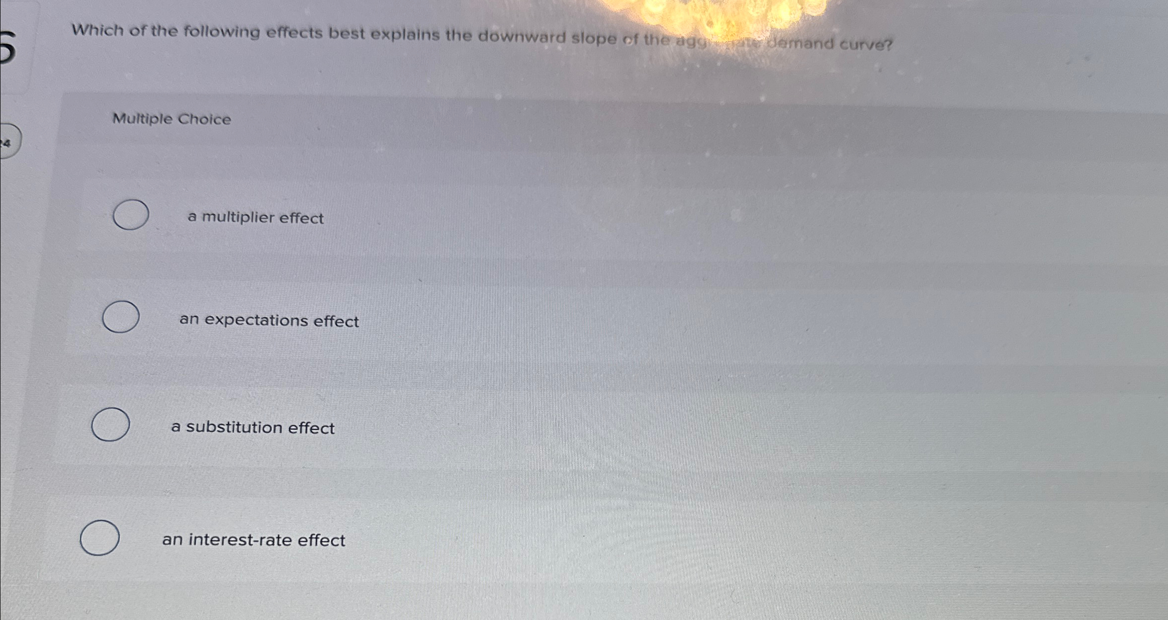 Solved Which of the following effects best explains the | Chegg.com