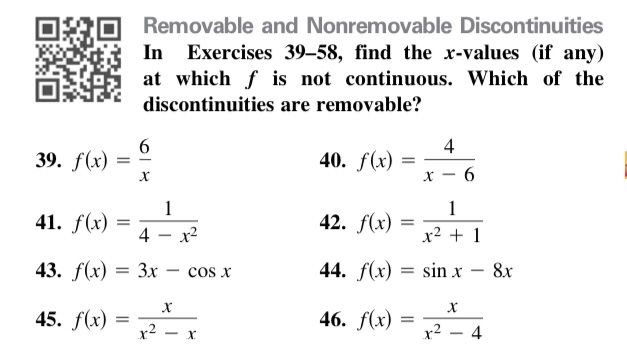 Solved Removable and Nonremovable Discontinuities In | Chegg.com