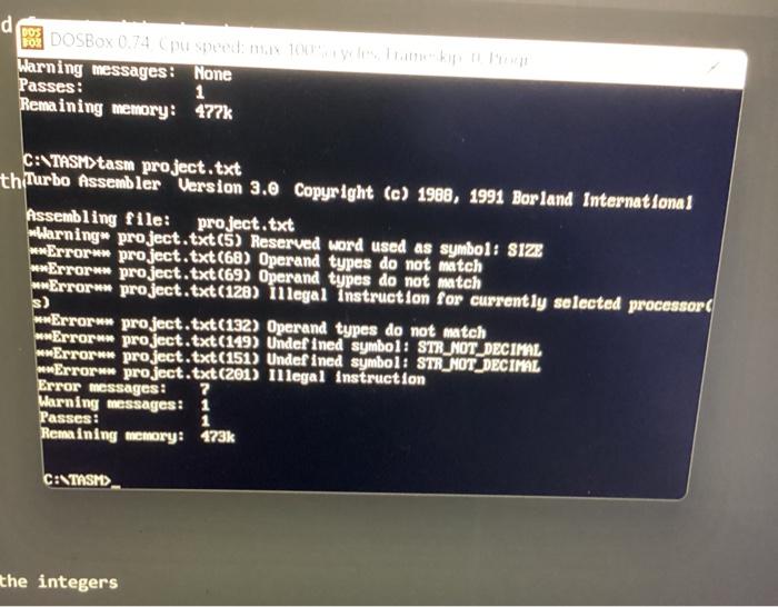I Need The Answer In Emu8086 Please There Is