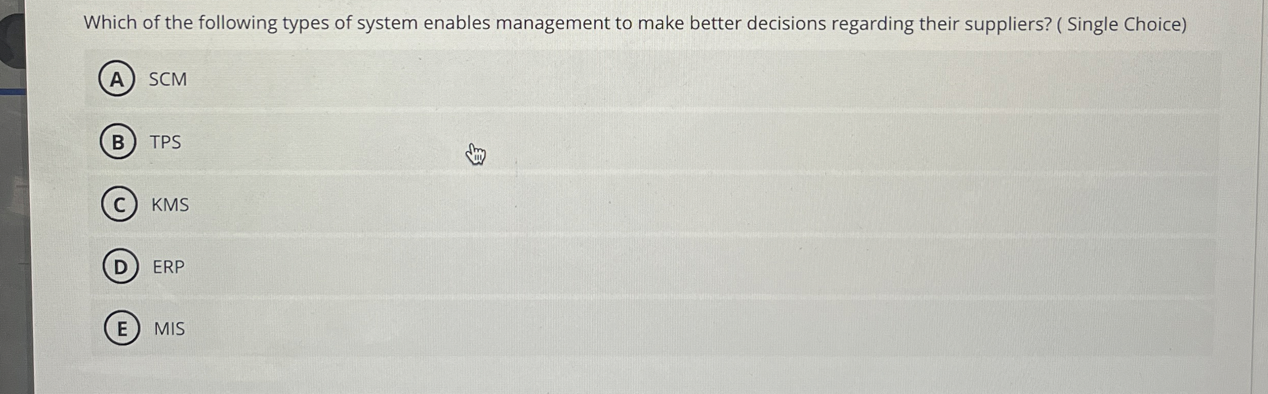 Solved Which of the following types of system enables | Chegg.com