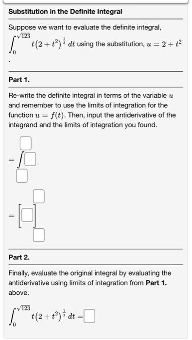 Solved Substitution in the Definite integral Suppose we want | Chegg.com