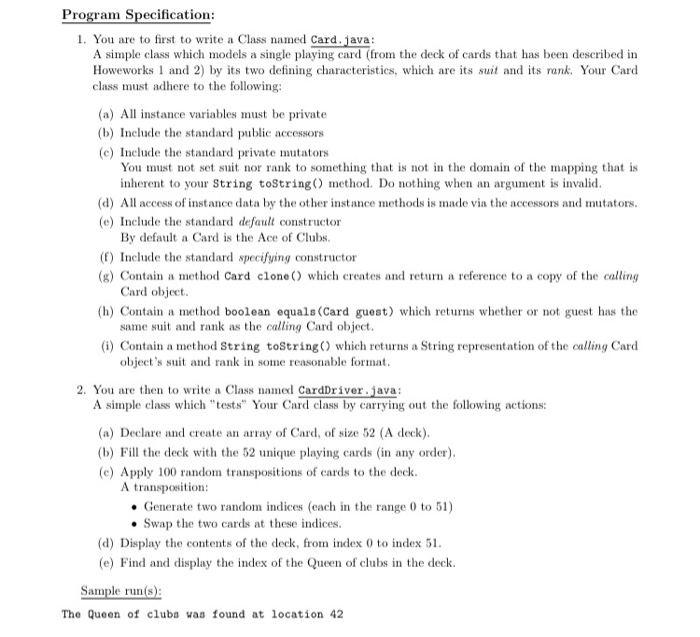 Solved Program Specification: 1. You are to first to write a | Chegg.com