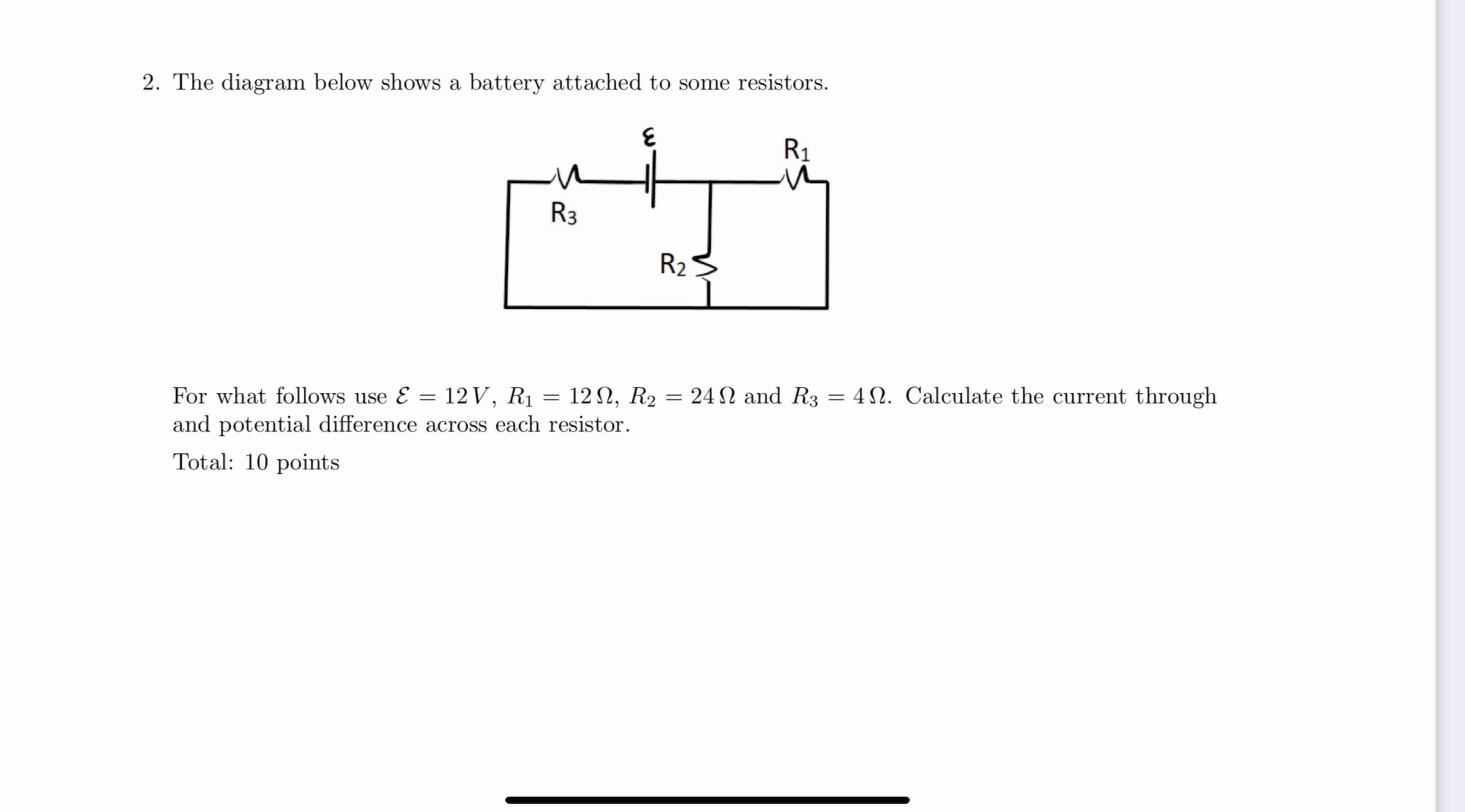 Solved The diagram below shows a battery attached to ﻿some | Chegg.com