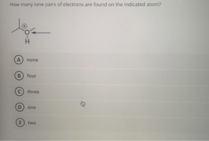 Solved How many lone pairs of electrons are found on the | Chegg.com