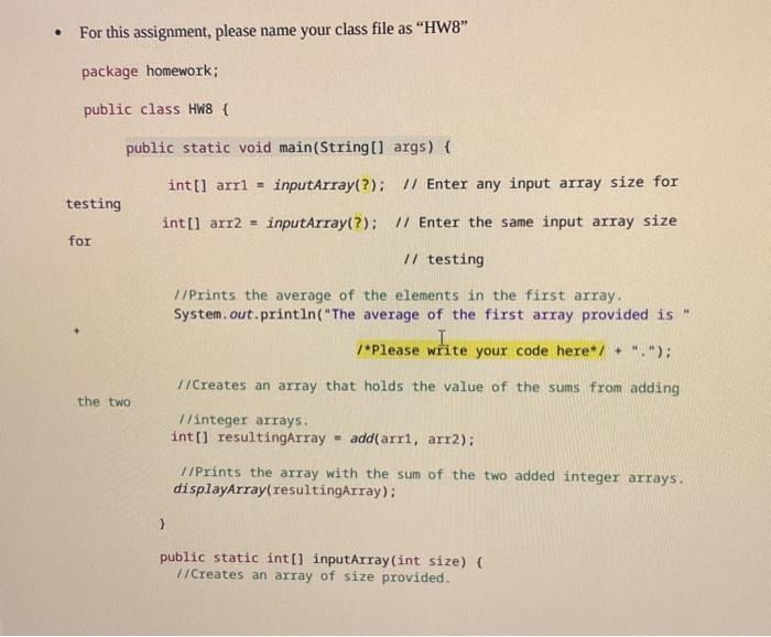Solved 1. Write a method that retums an int array using | Chegg.com