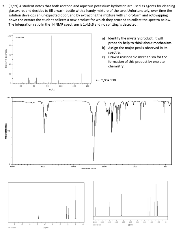 Solved [3pts]A ﻿student notes that both acetone and aqueous | Chegg.com