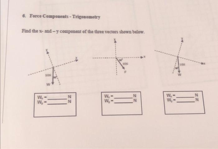 Solved Find the x− and −y component of the three vectors | Chegg.com