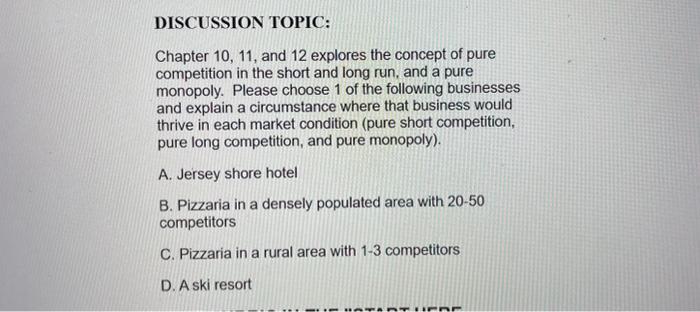 Solved DISCUSSION TOPIC: Chapter 10,11 , and 12 explores the | Chegg.com