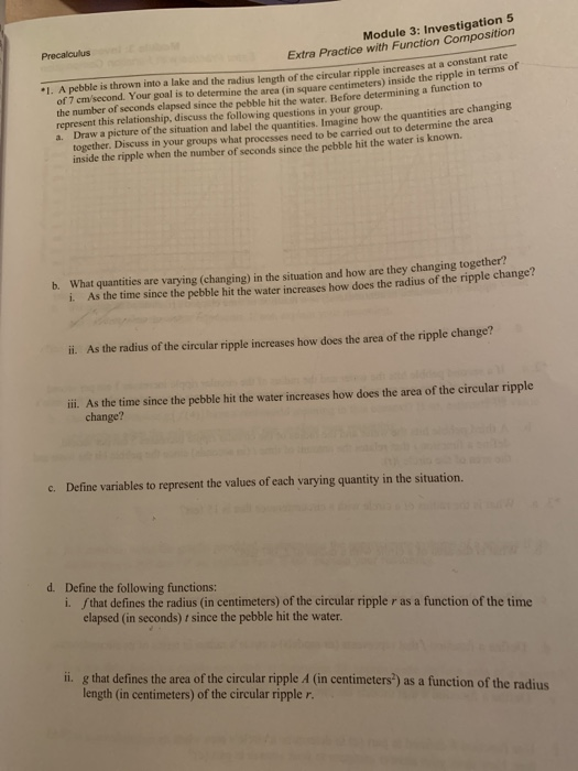 Solved Precalculus Module 3 Investigation 5 Extra Practice 