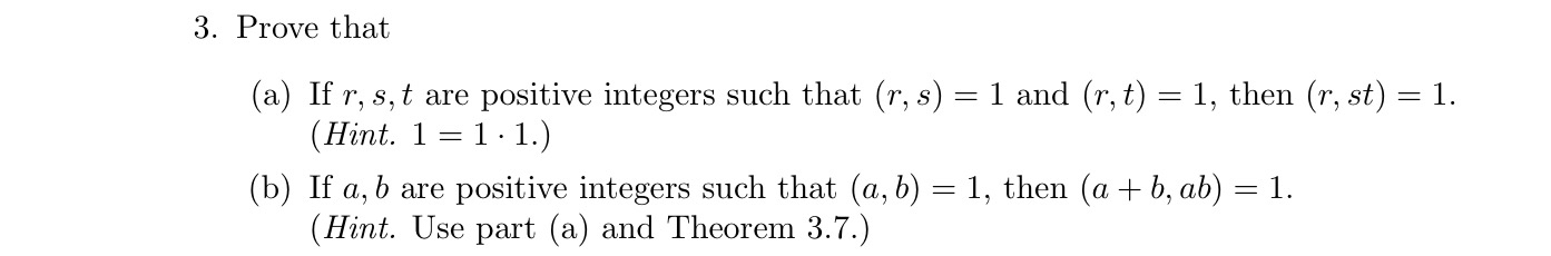 Solved Prove that(a) ﻿If r,s,t ﻿are positive integers such | Chegg.com