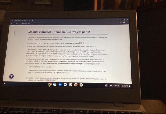Module 3 project - Temperature Project part 2 | Chegg.com
