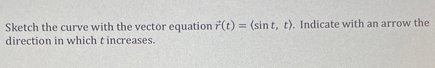 Solved Sketch the curve with the vector equation | Chegg.com
