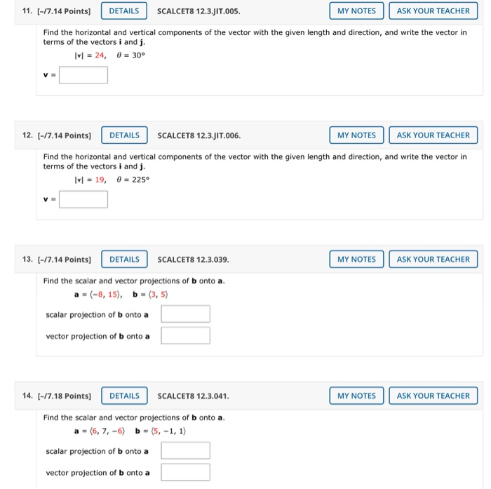 Solved 11. [-17.14 points) DETAILS SCALCET8 12.3.JIT.005. MY | Chegg.com