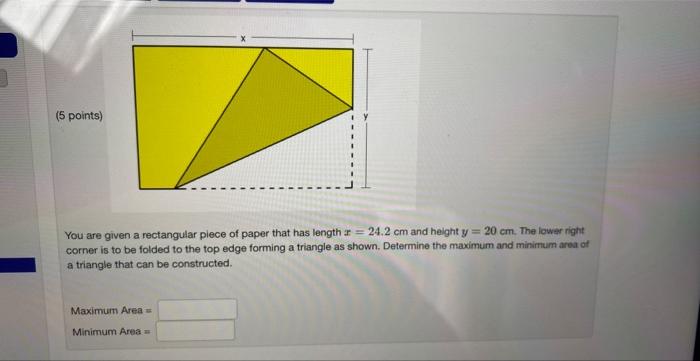 Solved (5 points) You are given a rectangular piece of paper | Chegg.com Solved (5 points) You are given a rectangular piece of paper | Chegg.com