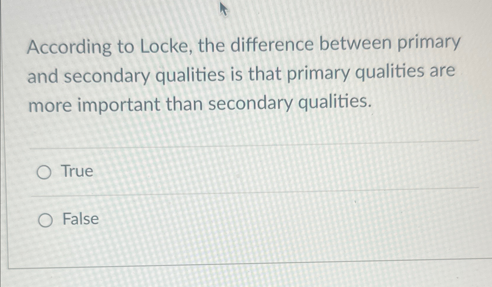 Solved According to Locke, the difference between primary | Chegg.com