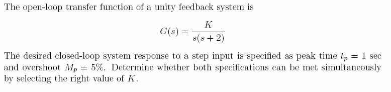 Solved The Open Loop Transfer Function Of A Unity Feedback