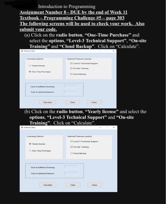 Introduction to Programming Assignment Number 8 - DUE | Chegg.com