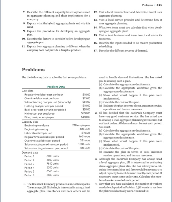 Solved Problems. 511 7. Describe the different capacity | Chegg.com