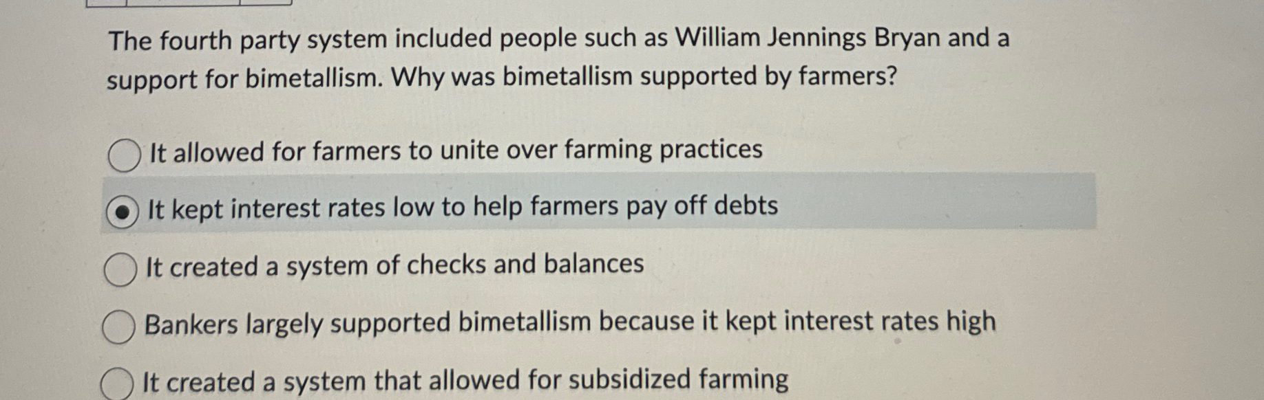 Solved The fourth party system included people such as | Chegg.com