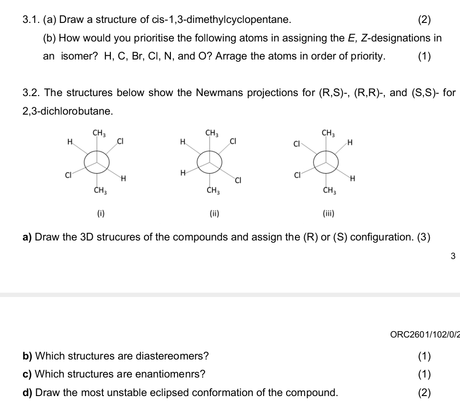 Solved 3.1. (a) ﻿Draw a structure of | Chegg.com