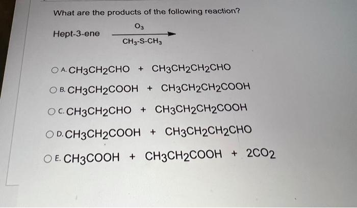 Solved What are the products of the following reaction? | Chegg.com