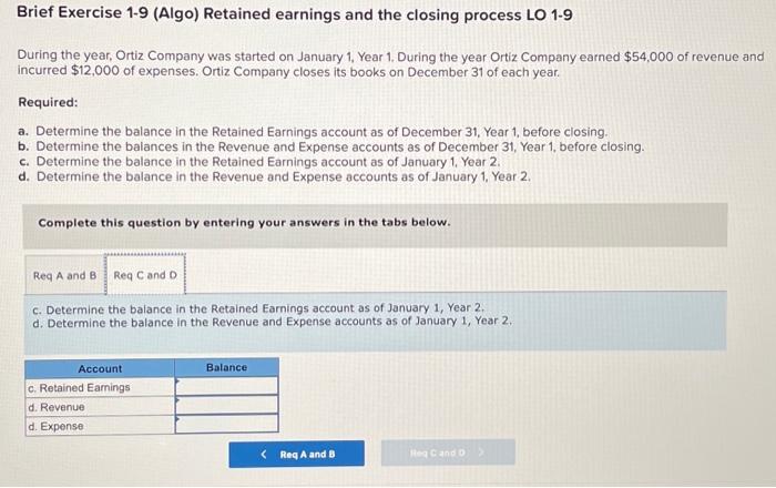 Solved Brief Exercise 1-9 (Algo) Retained earnings and the | Chegg.com Solved Brief Exercise 1-9 (Algo) Retained earnings and the | Chegg.com